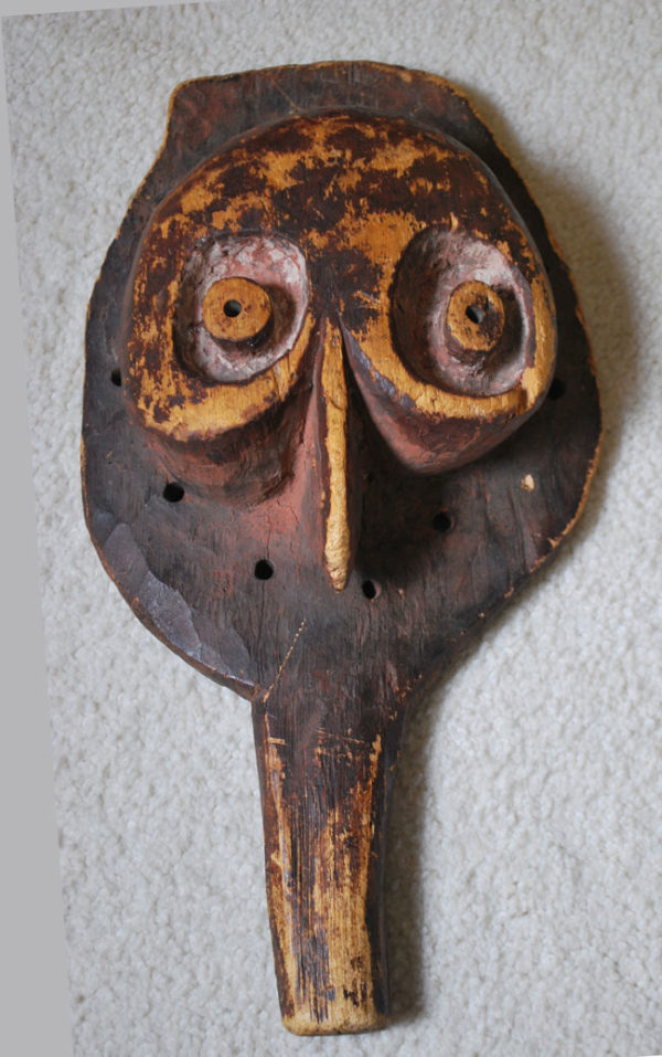 African owl mask with handle – Masks of the World