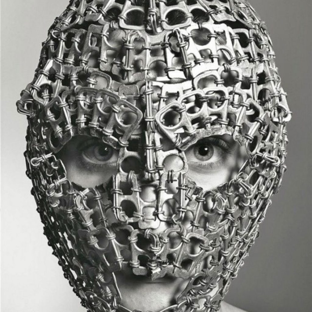 Prison art of beverage pull tabs – Masks of the World