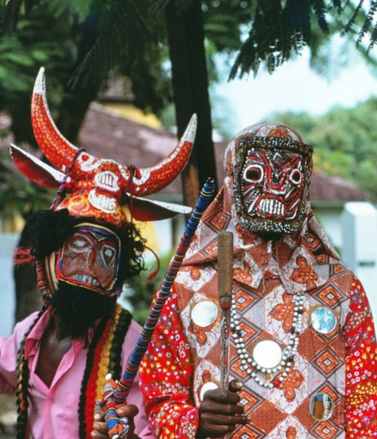 4 Jamaican Jonkonnu dancers – Masks of the World